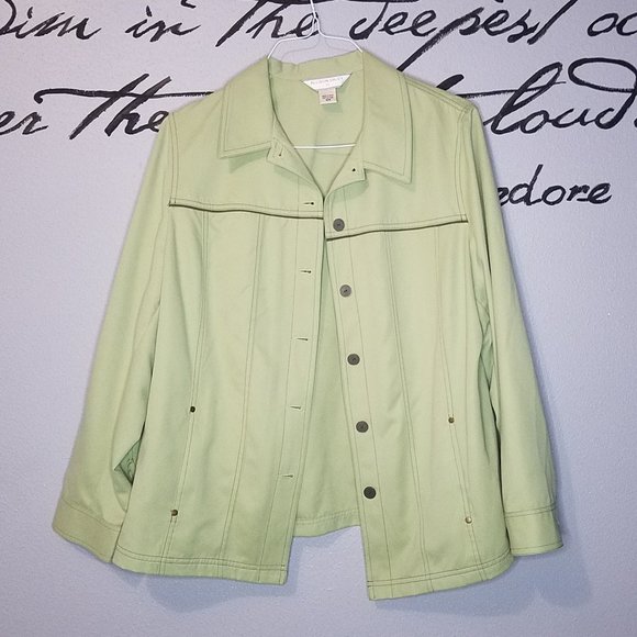 Allison Daley | Jackets & Coats | Pale Green Plus Size Jacket By ...